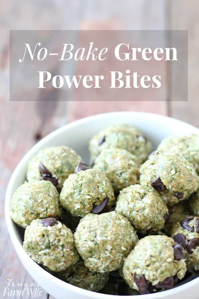 No-Bake Green Power Bites | The Frugal Farm Wife