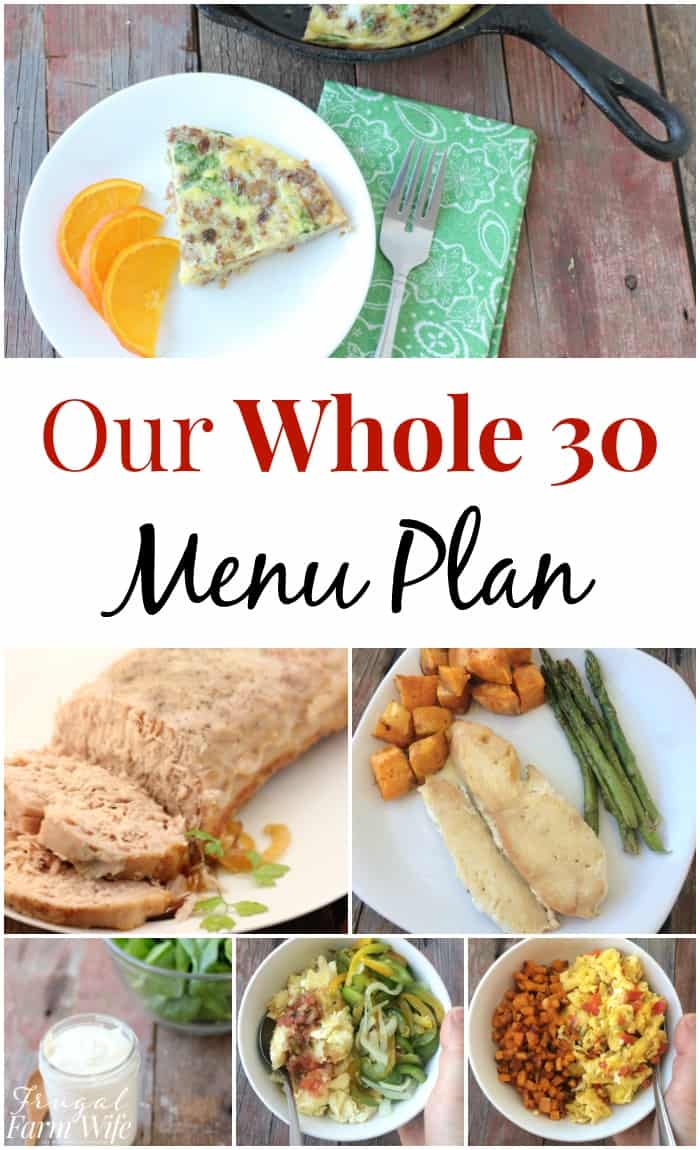Whole30 Week 1 Menu Plan and Shopping List | The Frugal Farm Wife