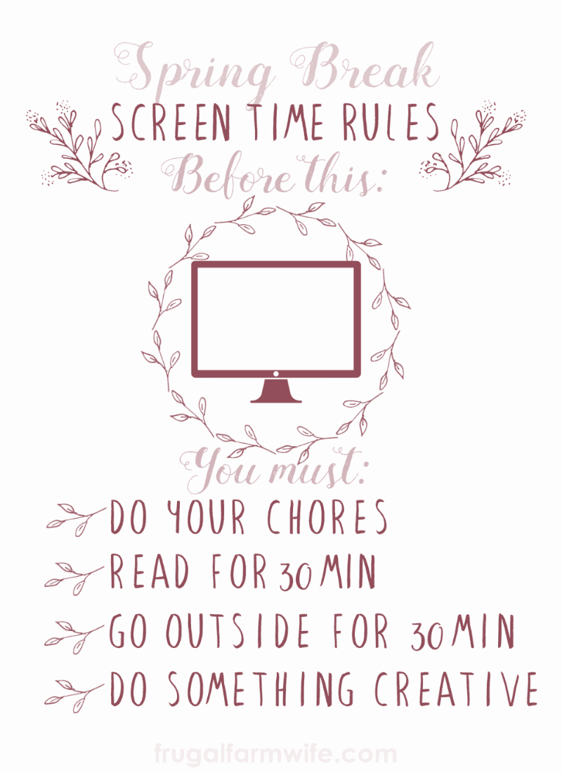 Screen Time Rules- Free Printable | Frugal Farm Wife