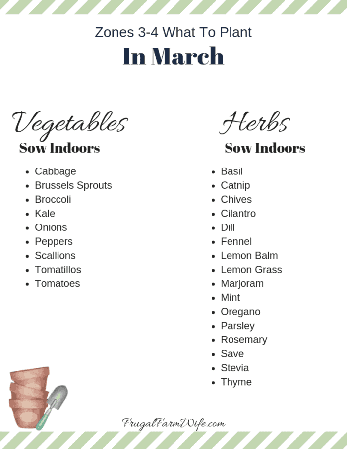What to Plant In March (By Planting Zone) - The Frugal Farm Wife
